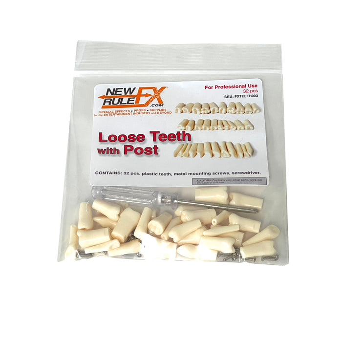Plastic Prop Teeth with Post and Screws 32.pcs — NewRuleFX.com